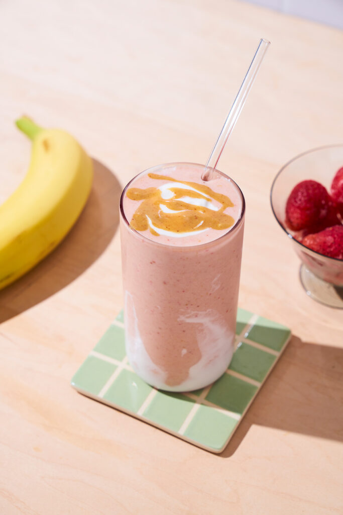 Strawberry Banana Peanut Butter Smoothie - Wholehearted Eats